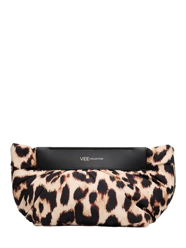 VEECOLLECTIVE Caba Print Clutch - Leopard