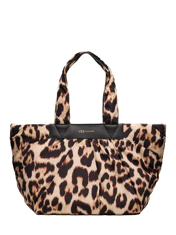 VEECOLLECTIVE Caba Medium Printed Tote Bag - Leopard