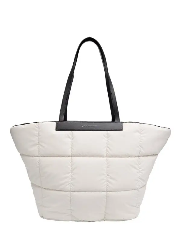 VEECOLLECTIVE Porter Basque Quilted Tote Bag - Whisper Wh