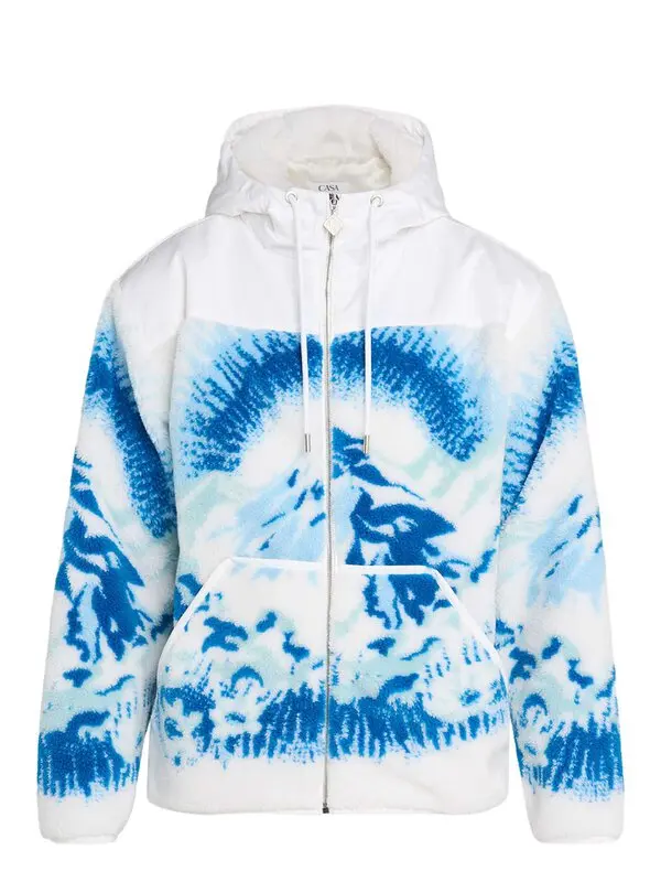 Casablanca Ski Landscape Hooded Fleece Jacket - White