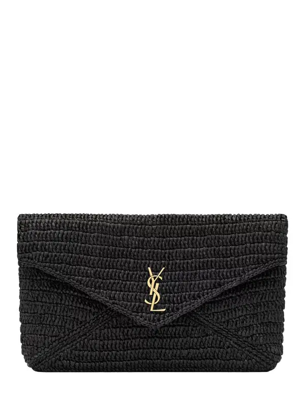 Saint Laurent Raffia Clutch - Black