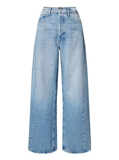 MOTHER The Pipe-dream Button Sneak Wide-llg Denim Jeans - Leap At The Chance