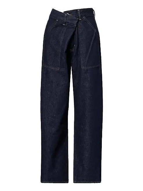 Citizens Of Humanity Ines Utility Wide-leg Denim Jeans - Virgil (dk Indigo)