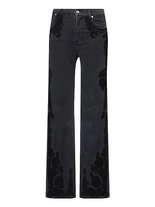 Veronica Beard Crosbie Wide-leg Stretch-denim Blend Jeans - Washed Onyx