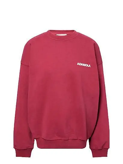 ADANOLA Movement Oversized Cotton Sweatshirt - Berry Red