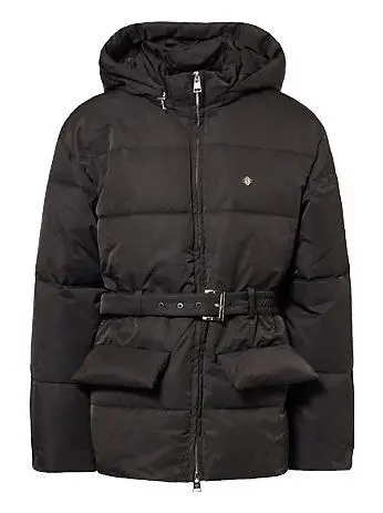 THE COUTURE CLUB Belted Padded Shell Jacket - Black