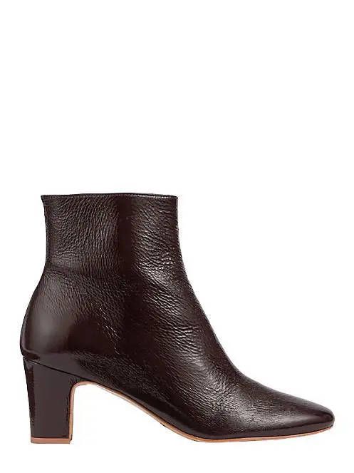 LK BENNETT Conway Leather Heeled Ankle Boots - Red-burgundy