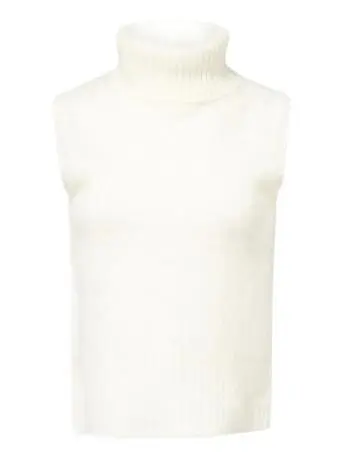 Veronica Beard Mazzy Cashmere Turtleneck Top - Ivory