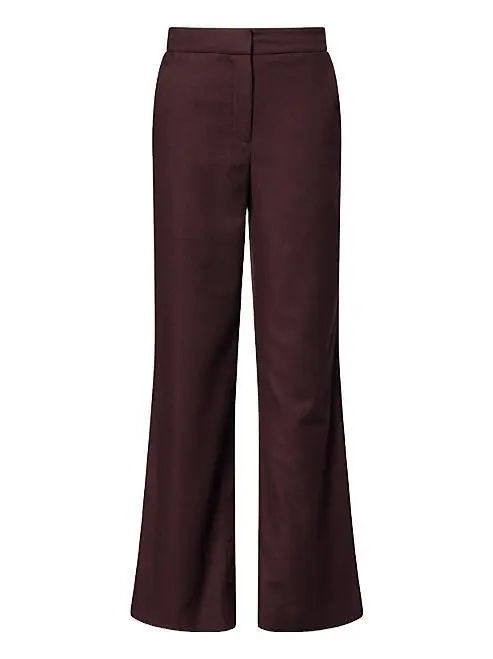 Veronica Beard Tonelli Straight-leg Trousers - Dark Currant Melange