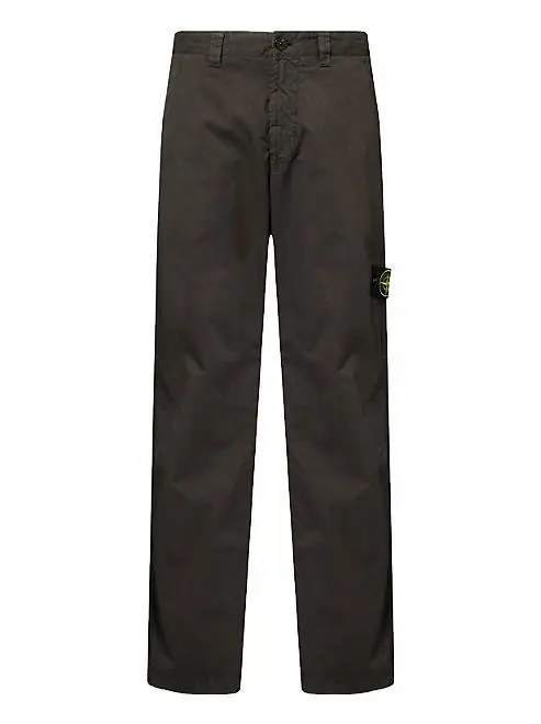 Stone Island Straight-leg Cotton Trousers - Lead Grey