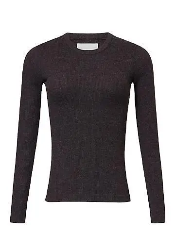 Citizens Of Humanity Crew-neck Rib-knit Top - Heather Brn (md Brown)