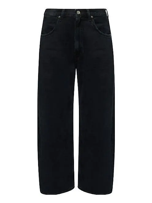 AGOLDE Low Curve Crop Wide-leg Denim Jeans - Crushed (marble Od Blk)