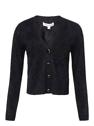Veronica Beard Solene V-neck Cashmere Cardigan - Black