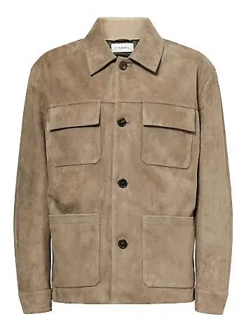 FRAME Suede Chore Jacket - Light Taupe