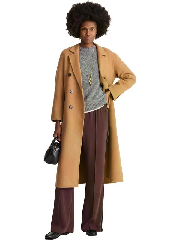 Madewell Double-faced Brushed Long Coat - Peanut Brown
