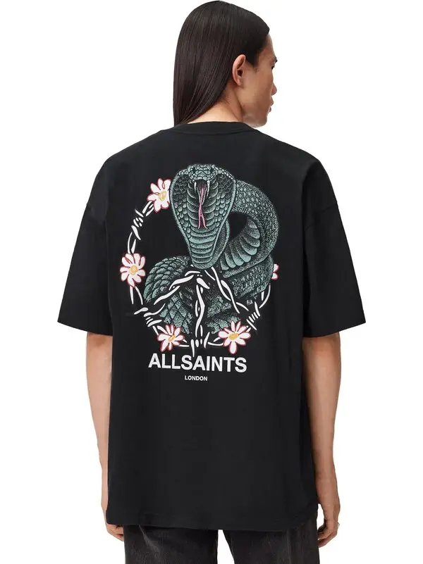 ALLSAINTS Snakebite Short Sleeve Crew T-shirt - Black
