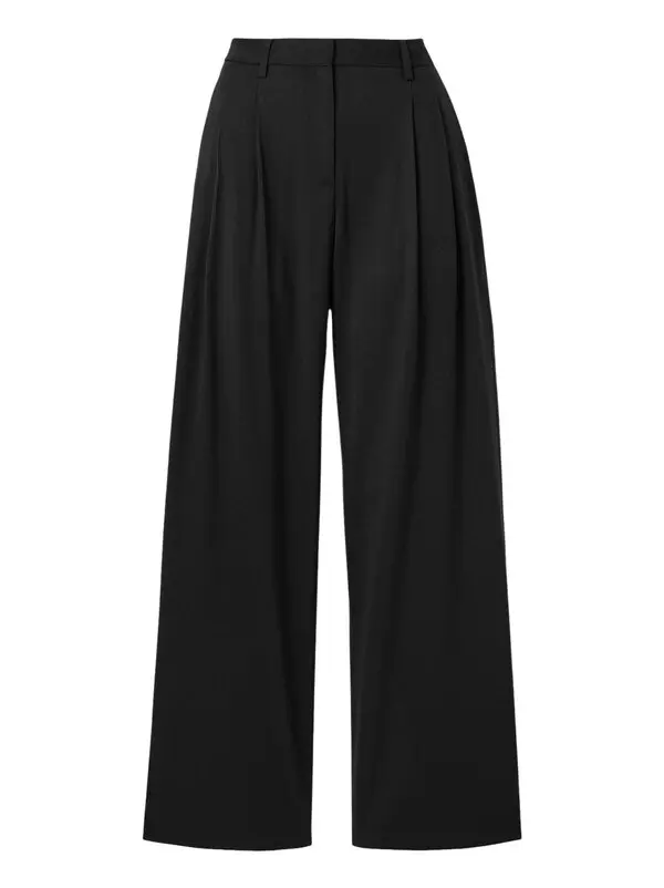 TWP Sulli Wool-blend Twill Wide-leg Pants - Black