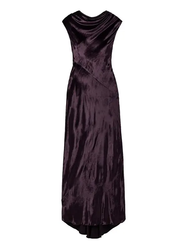 TWP Back To You Open-back Velvet Gown - Purple