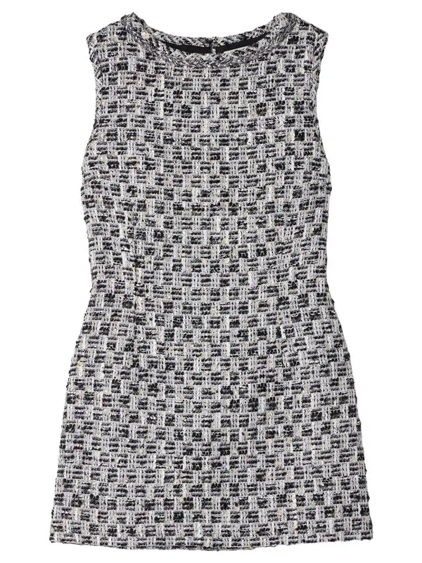 LIBEROWE Moorgate Metallic Cotton-tweed Mini Dress - Silver