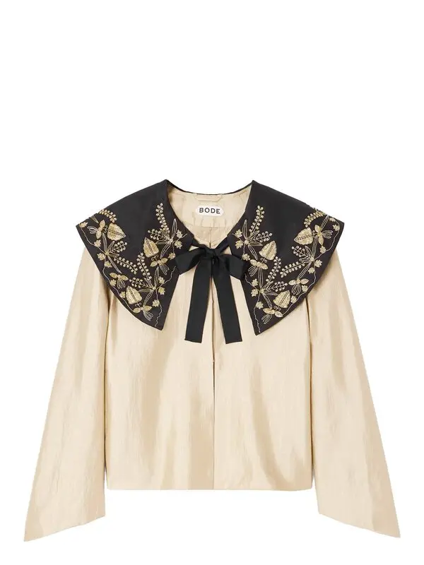 BODE Gilt Bead-embellished Dupioni Jacket - Gold