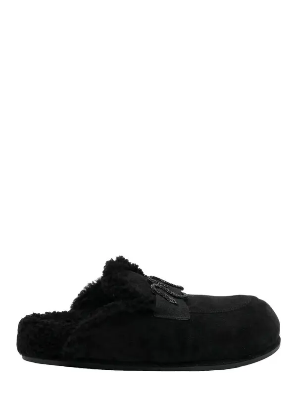 Rene Caovilla Crystal-embellished Mules - Black