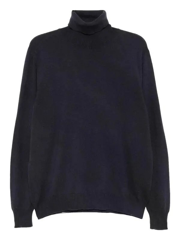 Kiton Cashmere Roll Neck Jumper - Blue