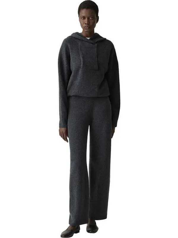 Theory Felted Wool-cashmere Pant - Charcoal