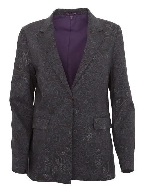 LORDS OF HARLECH Jane Stretch Tencel Tailored Blazer - Montgat Paisley Black