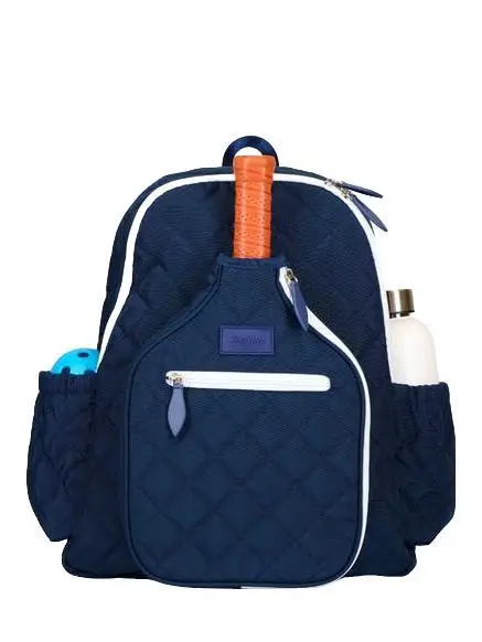 AME & LULU Pickleball Time Backpack - Quilted Navy/white