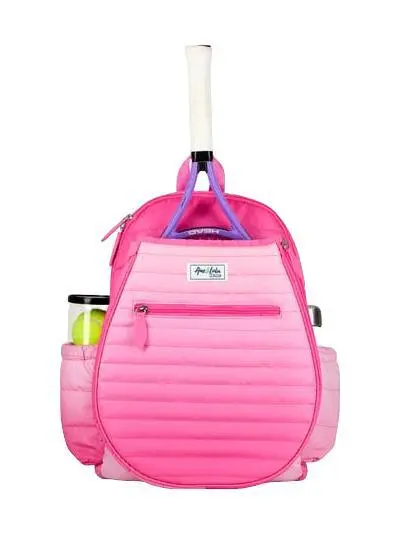 AME & LULU Tennis Backpack - Hot Pink Ombre Puffer