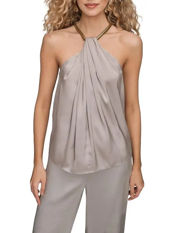 Donna Karan New York Twist Neck Halter Top - Vapor