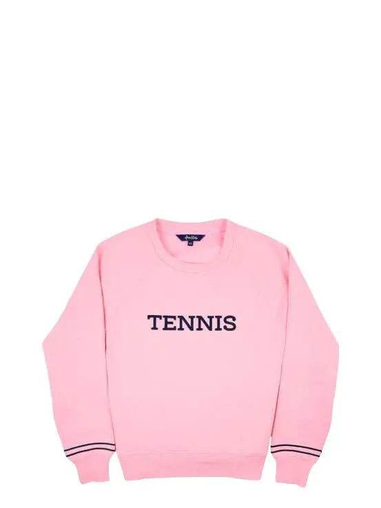 AME & LULU Play All Relaxed Sweatshirt - Pink/navy Tennis