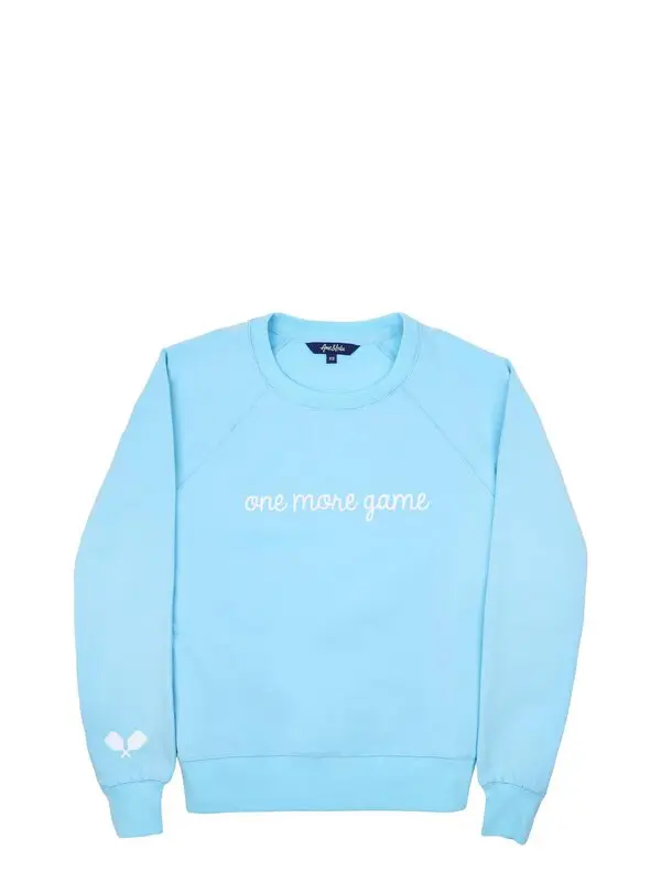 AME & LULU Crew Neck Sweatshirt - Light Blue Tennis Patches