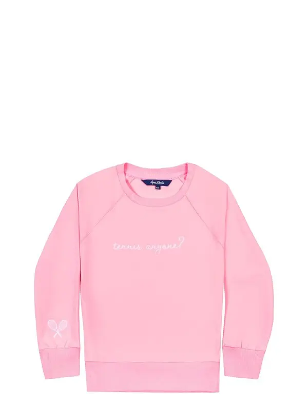AME & LULU Crew Neck Sweatshirt - Light Pink Tennis/ Anyone?