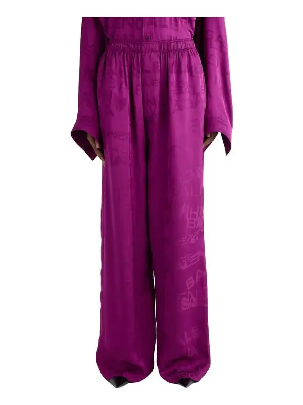 Balenciaga Logo Jacquard Pajama Pants - 5061 Plum
