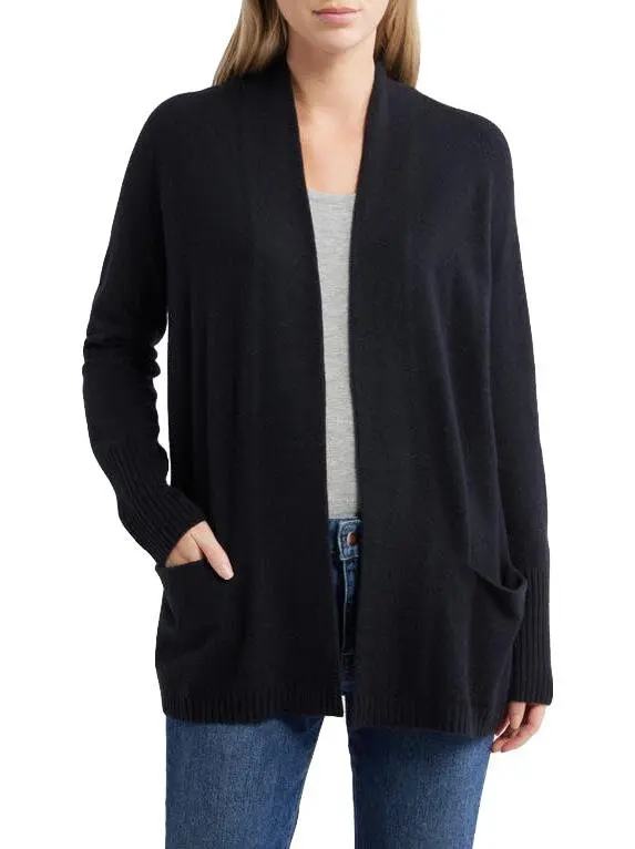 Caslon Open Front Cardigan - Black