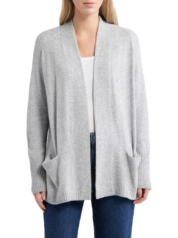Caslon Open Front Cardigan - Grey Heather
