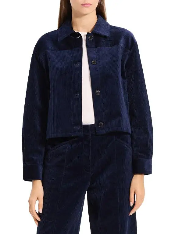 Theory Jones Corduroy Shirt Jacket - Blue Navy