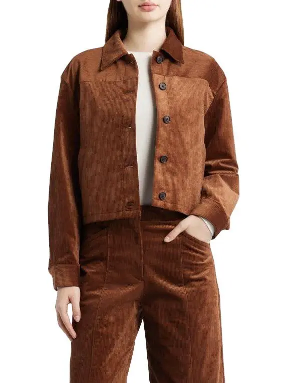 Theory Jones Corduroy Shirt Jacket - Caramel