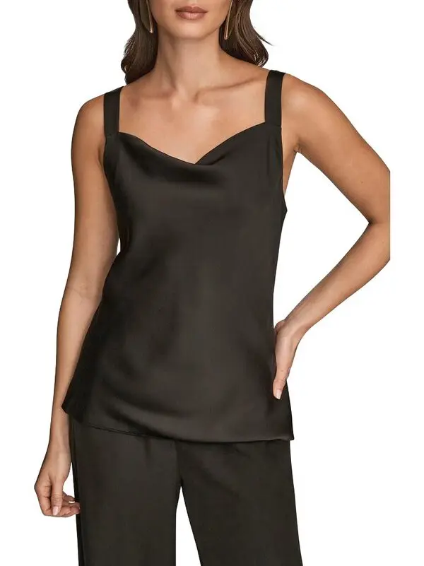 Donna Karan New York Cowl Neck Camisole - Black