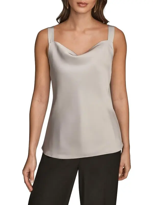 Donna Karan New York Cowl Neck Camisole - Light Grey