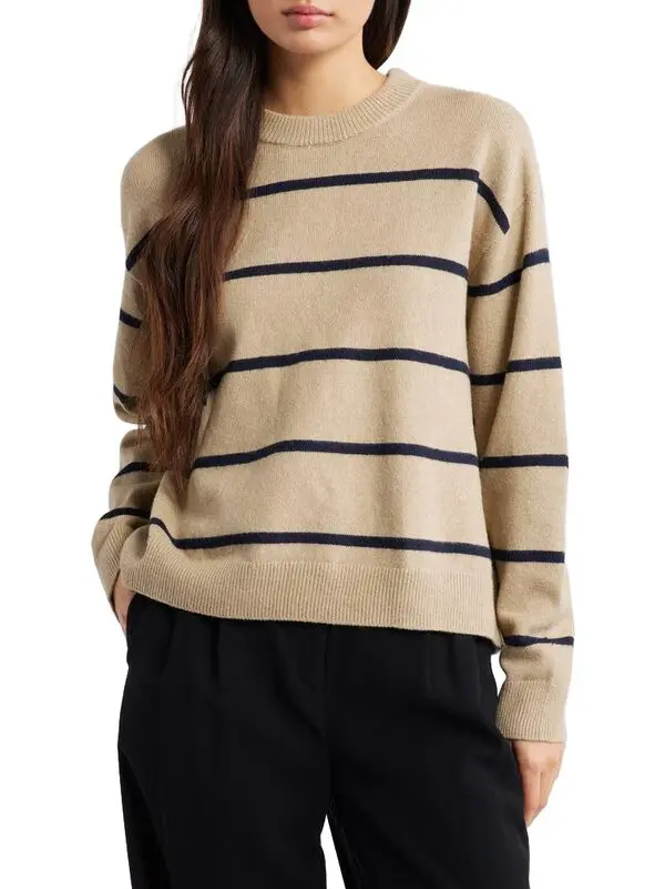 Mango Marina Stripe Sweater - Light/pastel Grey