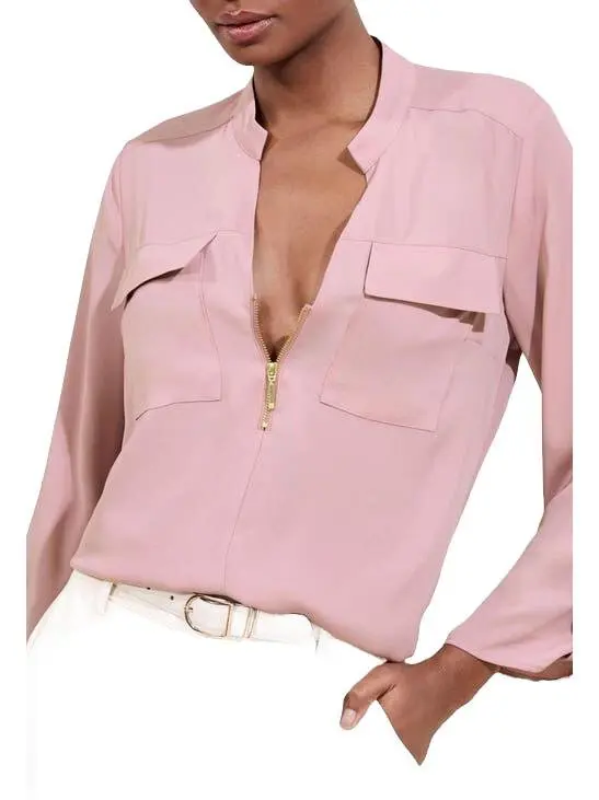 LIPSY Half Zip Utility Top - Pink