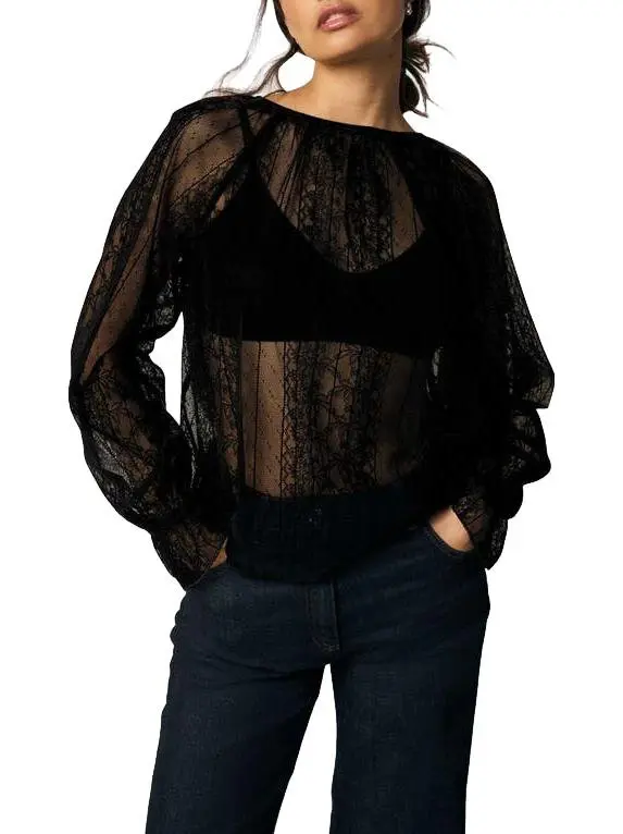 NEXT Bow Back Lace Top - Black