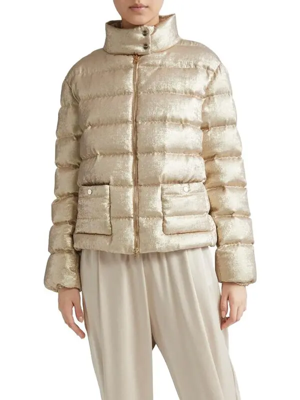 Herno Metallic Down Puffer Jacket - Gold