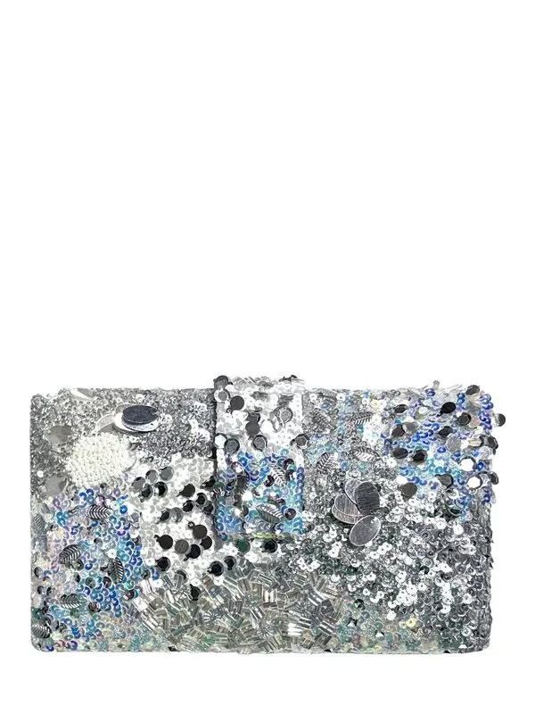 SIMITRI Sequin Embellished Clutch - Silver