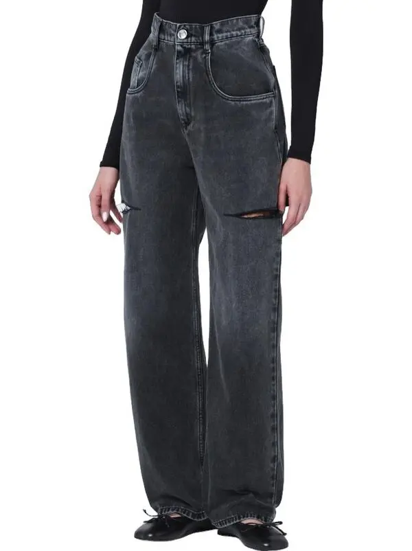 MAISON MARGIELA Washed Jeans With Side Rips - Black