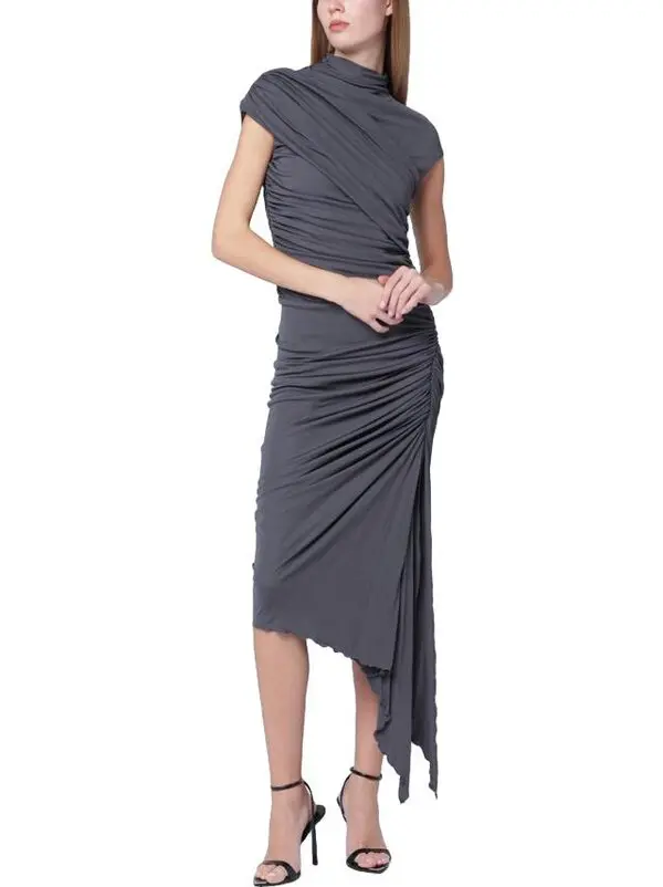 FRANCESCO MURANO Draped Stretch Jersey Dress - Grey