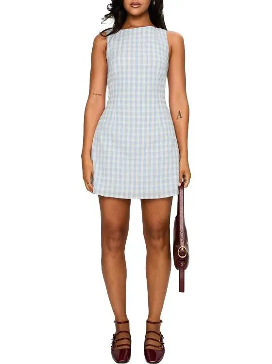 Princess Polly Alfalfa Check Minidress - Blue Check