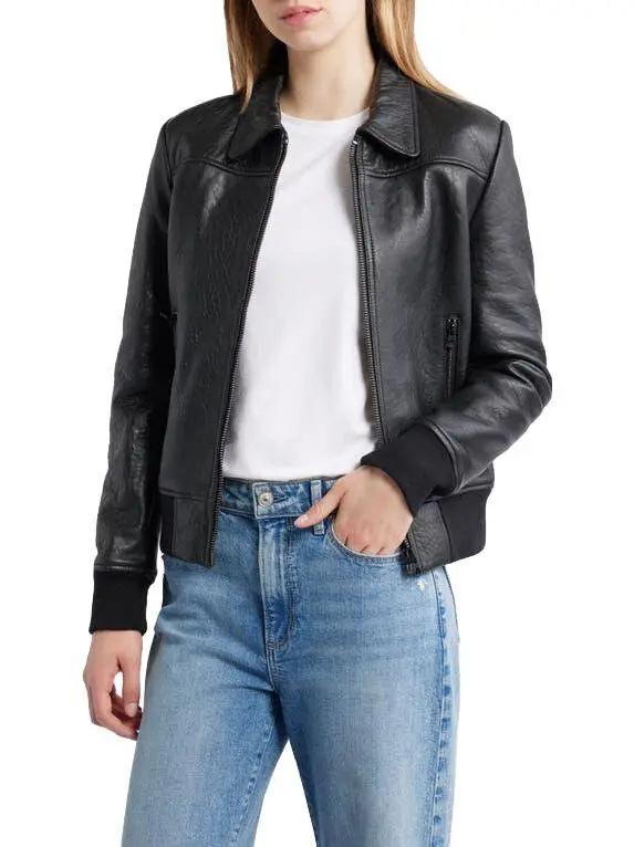 SCHOTT Leather Flight Jacket - Black